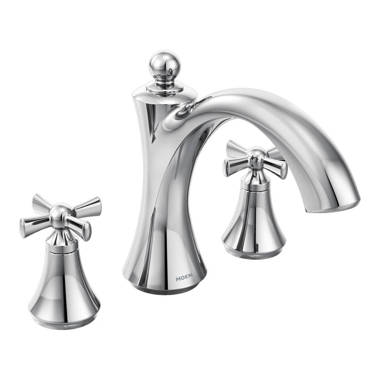 Moen Belfield Double Handle Deck-Mounted Roman Tub Faucet Trim Kit, Valve Required & Reviews ...